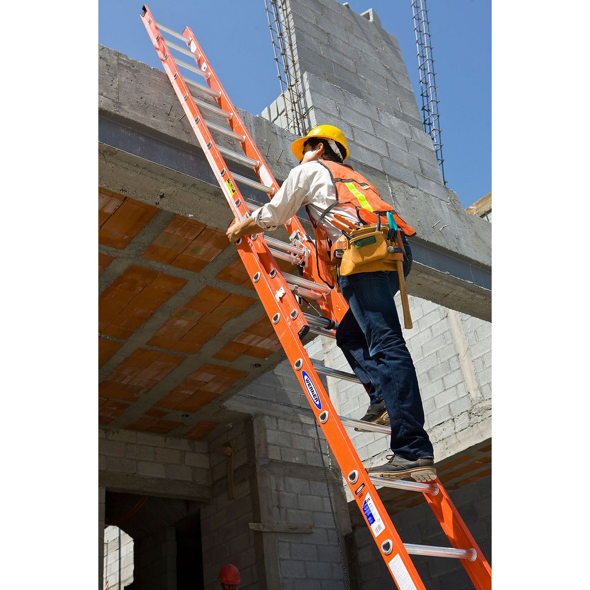 Reserve a Werner Fiberglass Extension Ladder - 32' at Ward's Rental Center